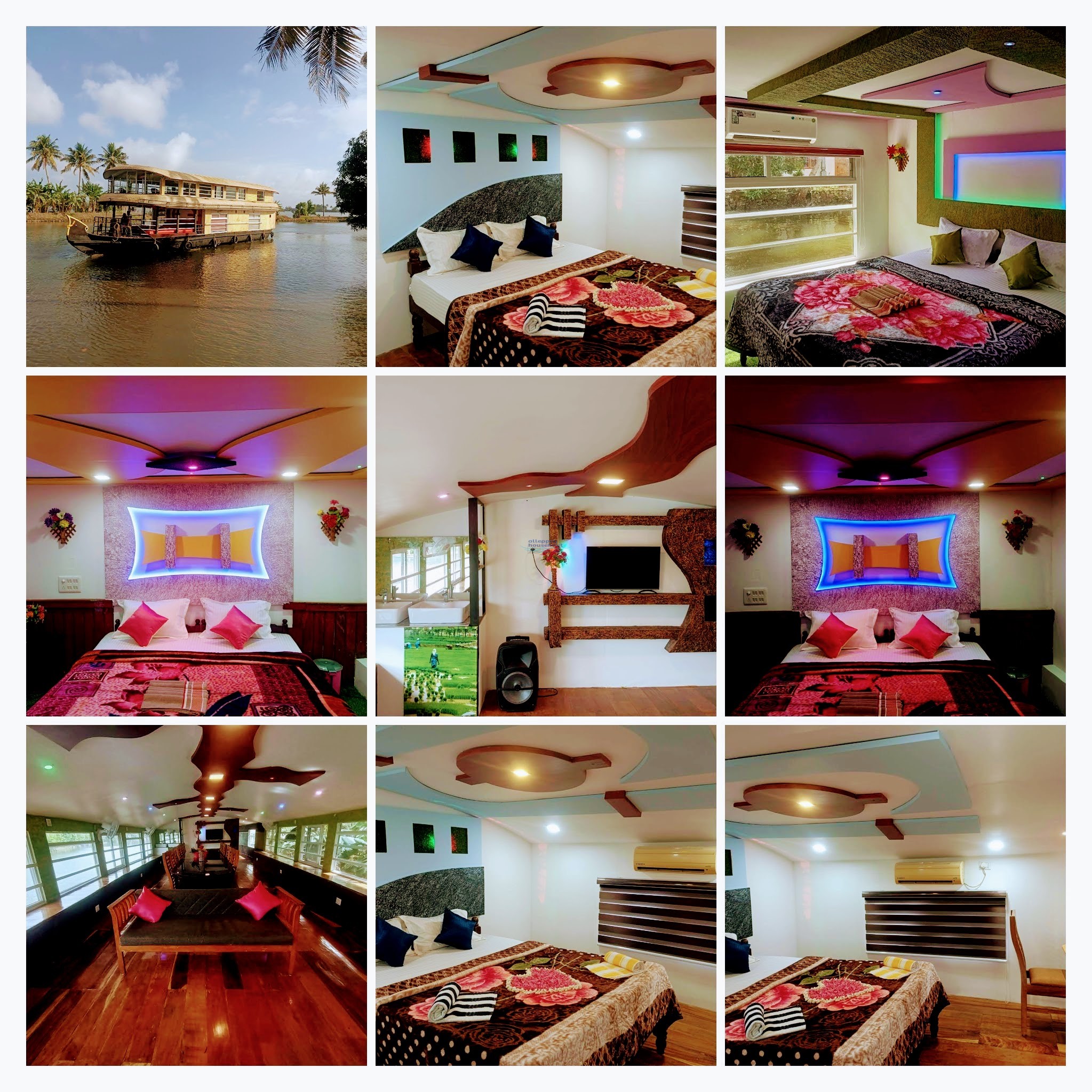 3 Bedroom Deluxe Houseboat with Upper Deck - Alleppey Houseboat Club
